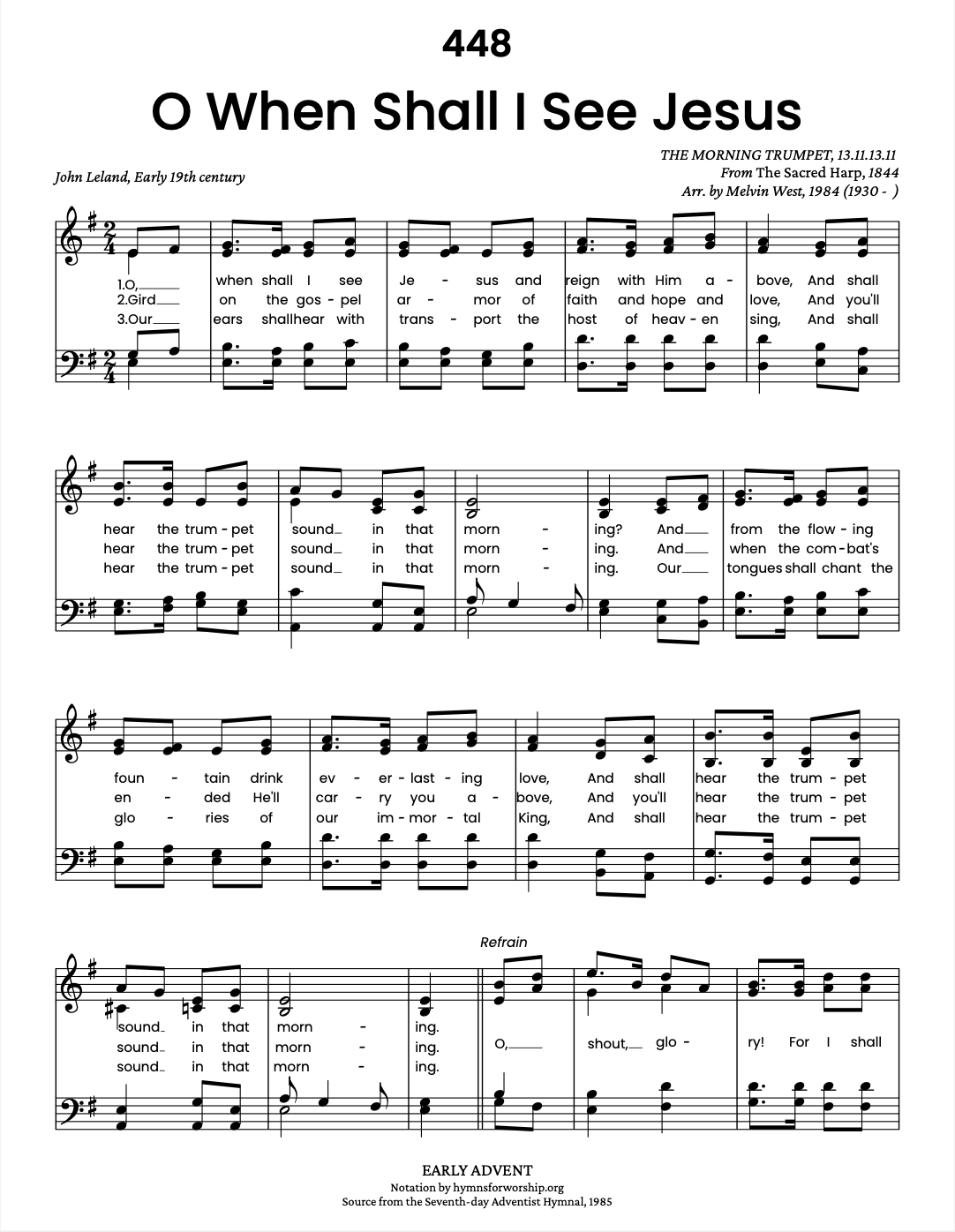 SDAH 448: O, When Shall I See Jesus - Hymns for Worship