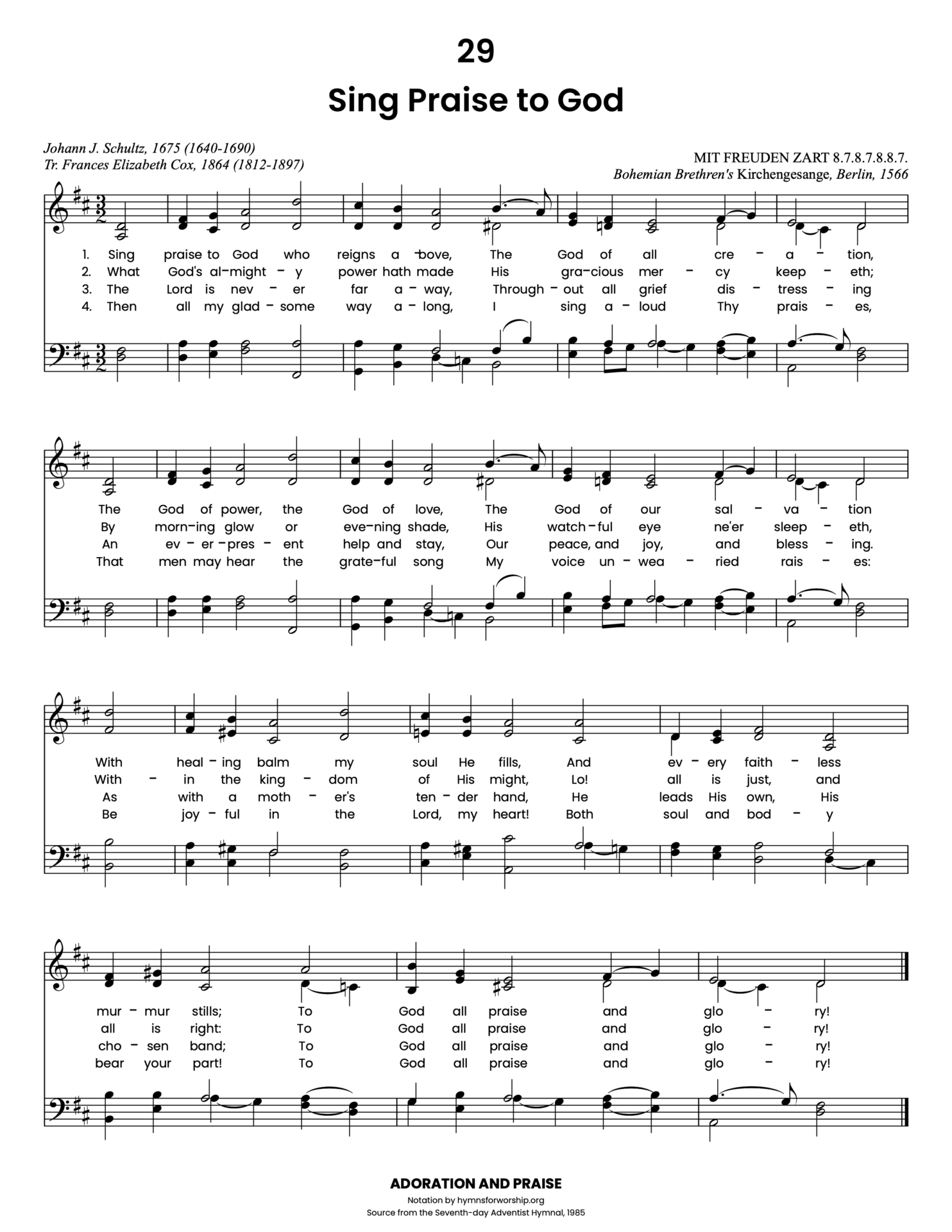SDAH 029: Sing Praise to God - Hymns for Worship