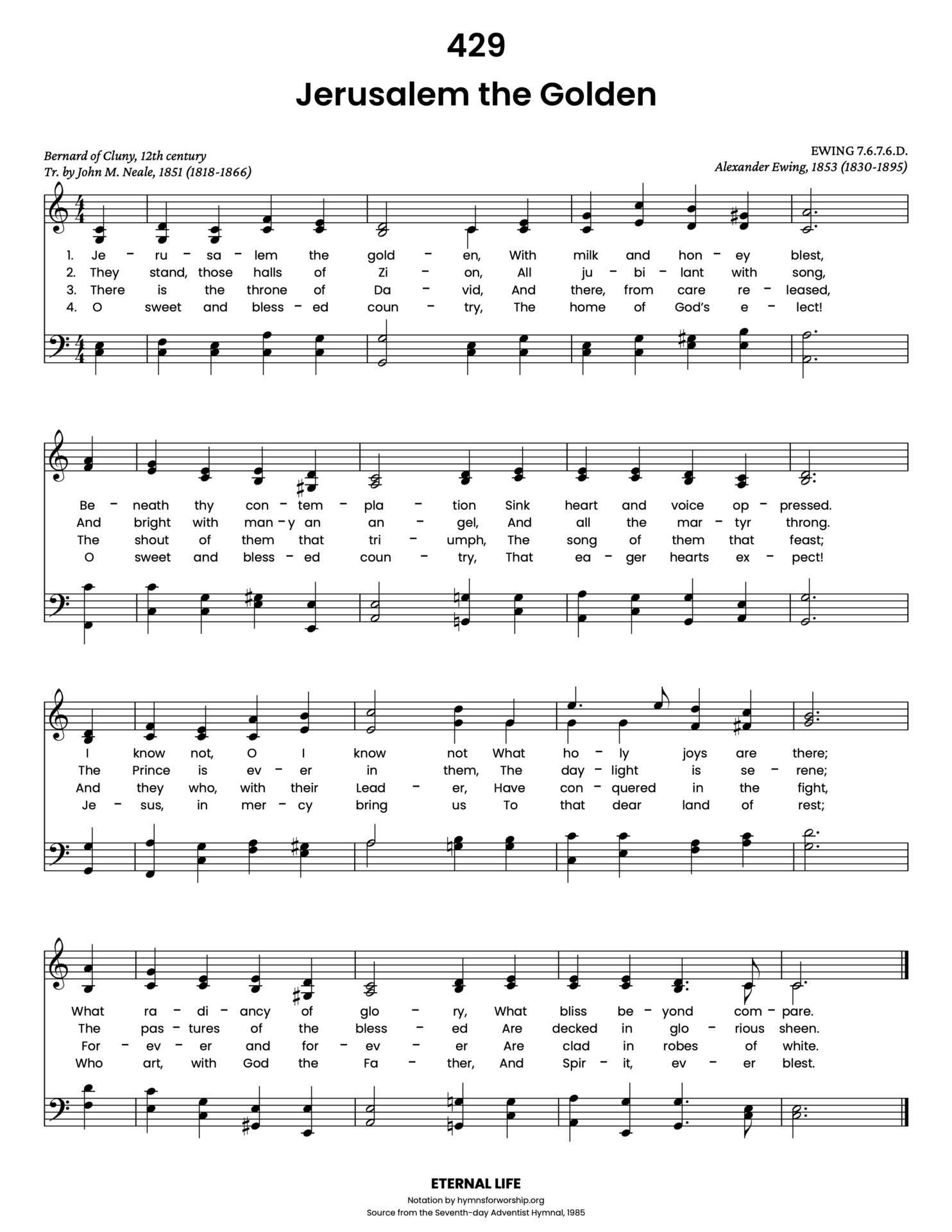 SDAH 429: Jerusalem the Golden - Hymns for Worship