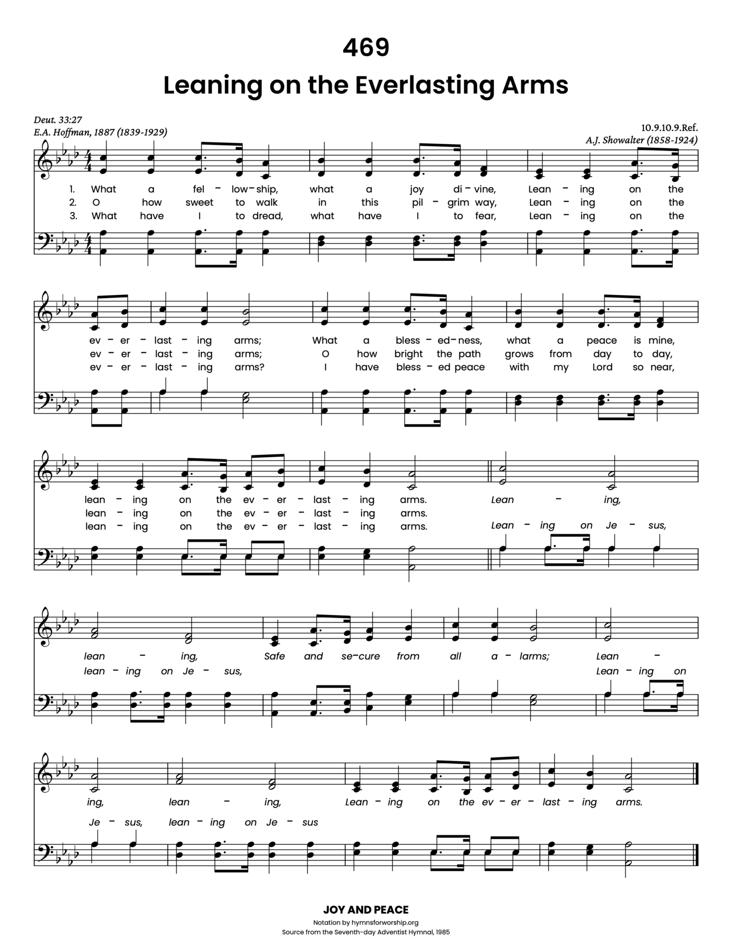 SDAH 469: Leaning on the Everlasting Arms - Hymns for Worship