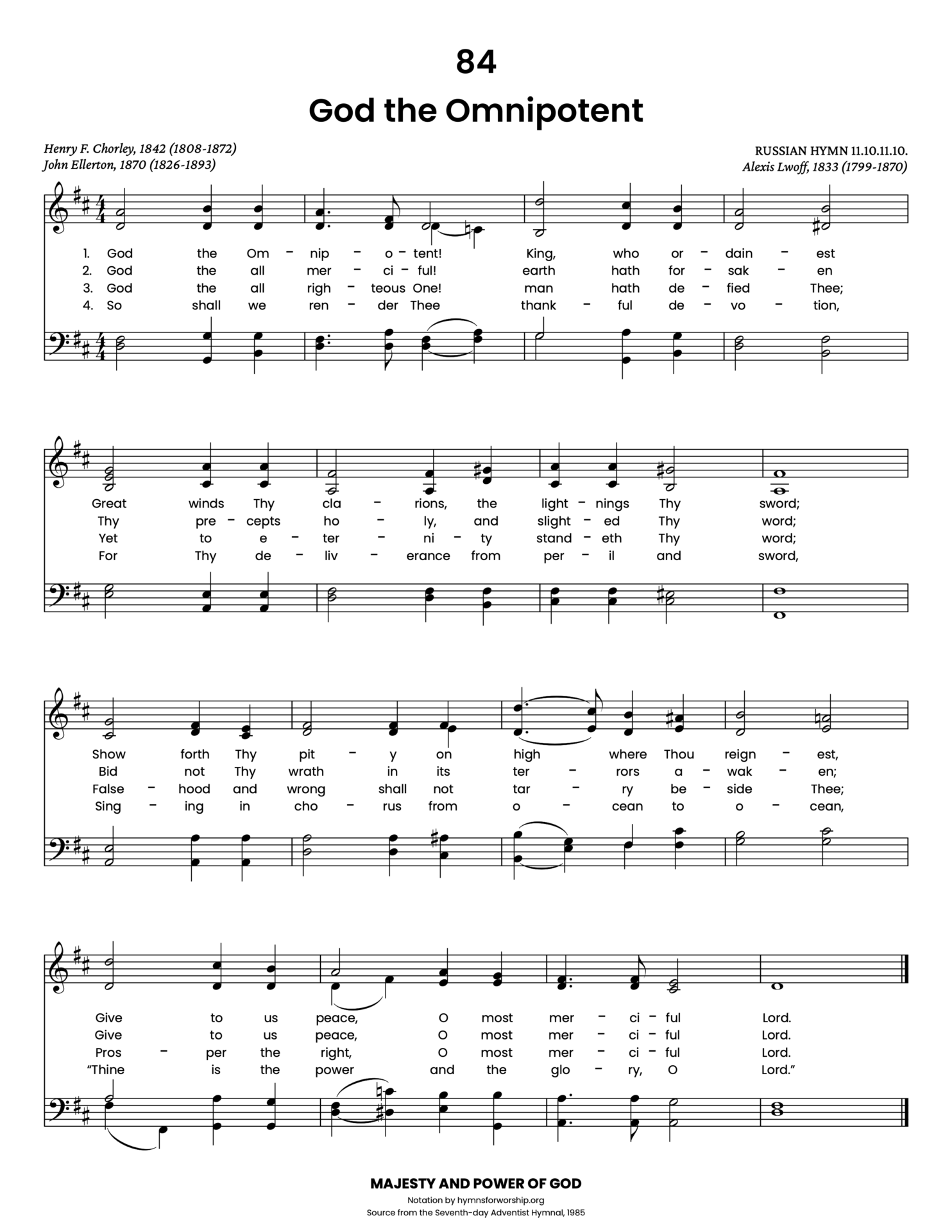 SDAH 084: God the Omnipotent - Hymns for Worship