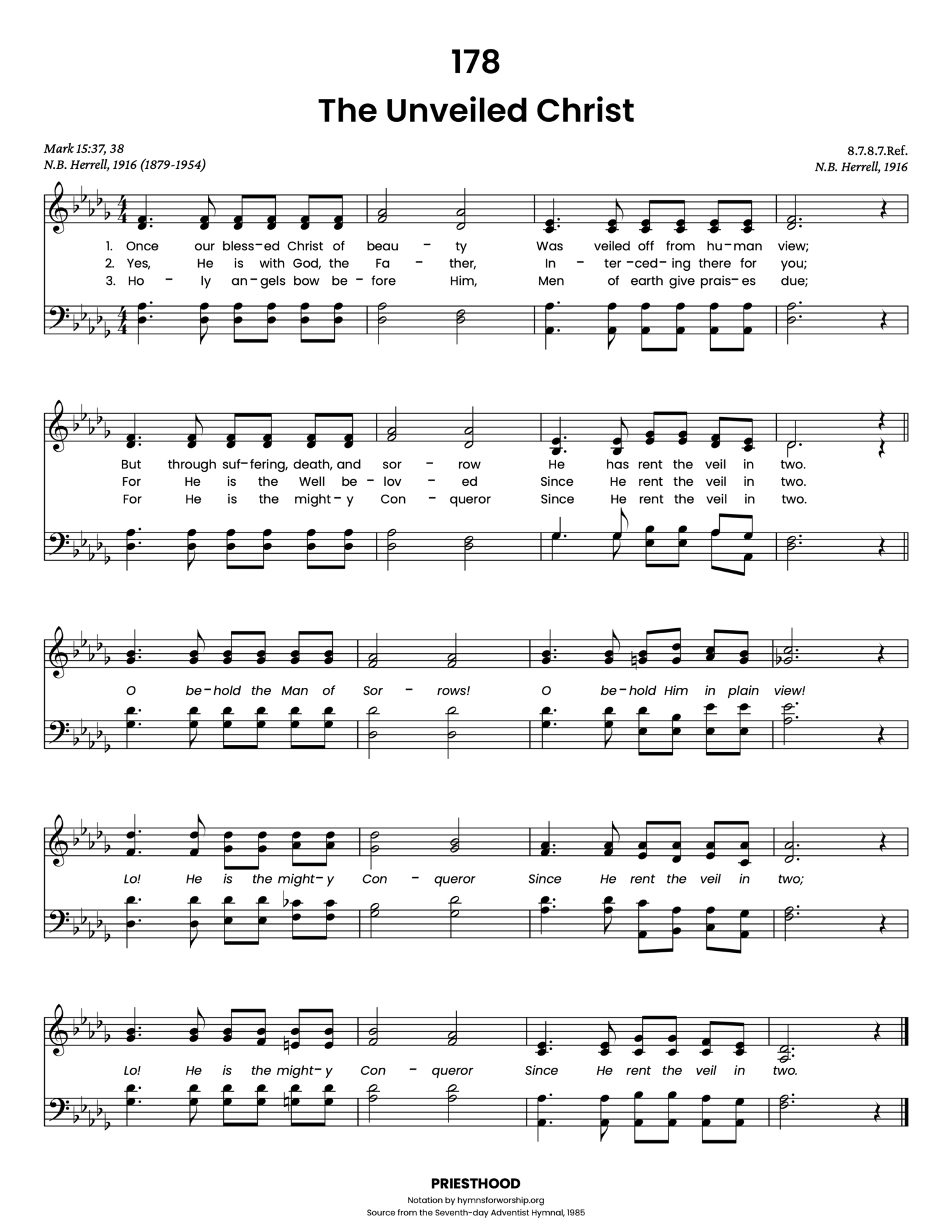 SDAH 178: The Unveiled Christ - Hymns for Worship