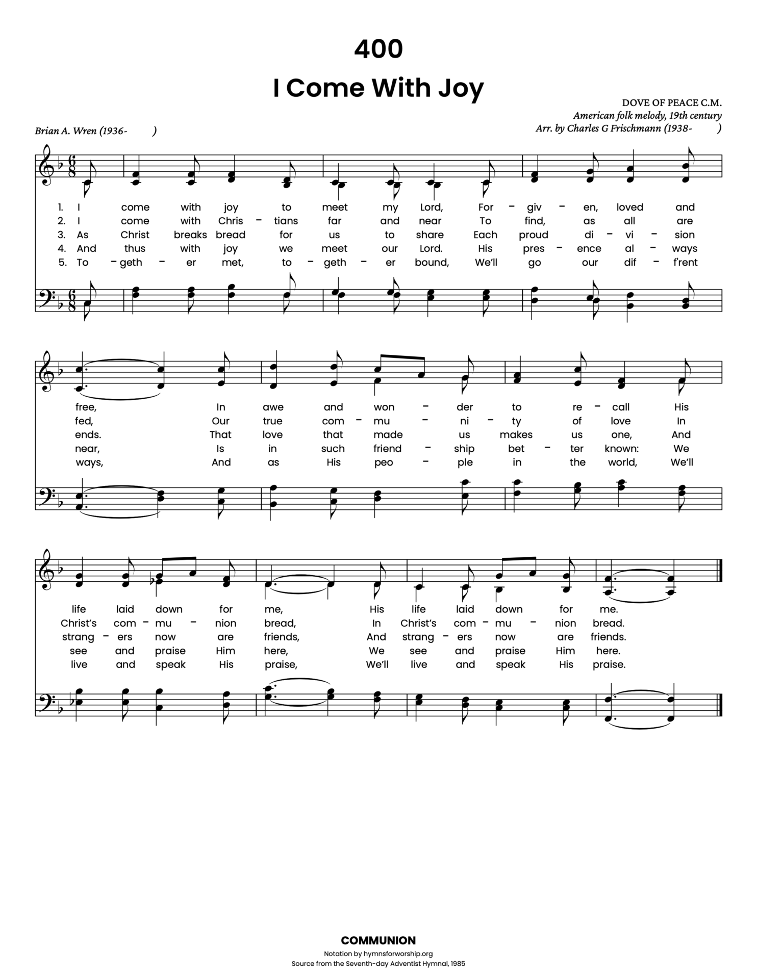 SDAH 400: I Come With Joy - Hymns for Worship