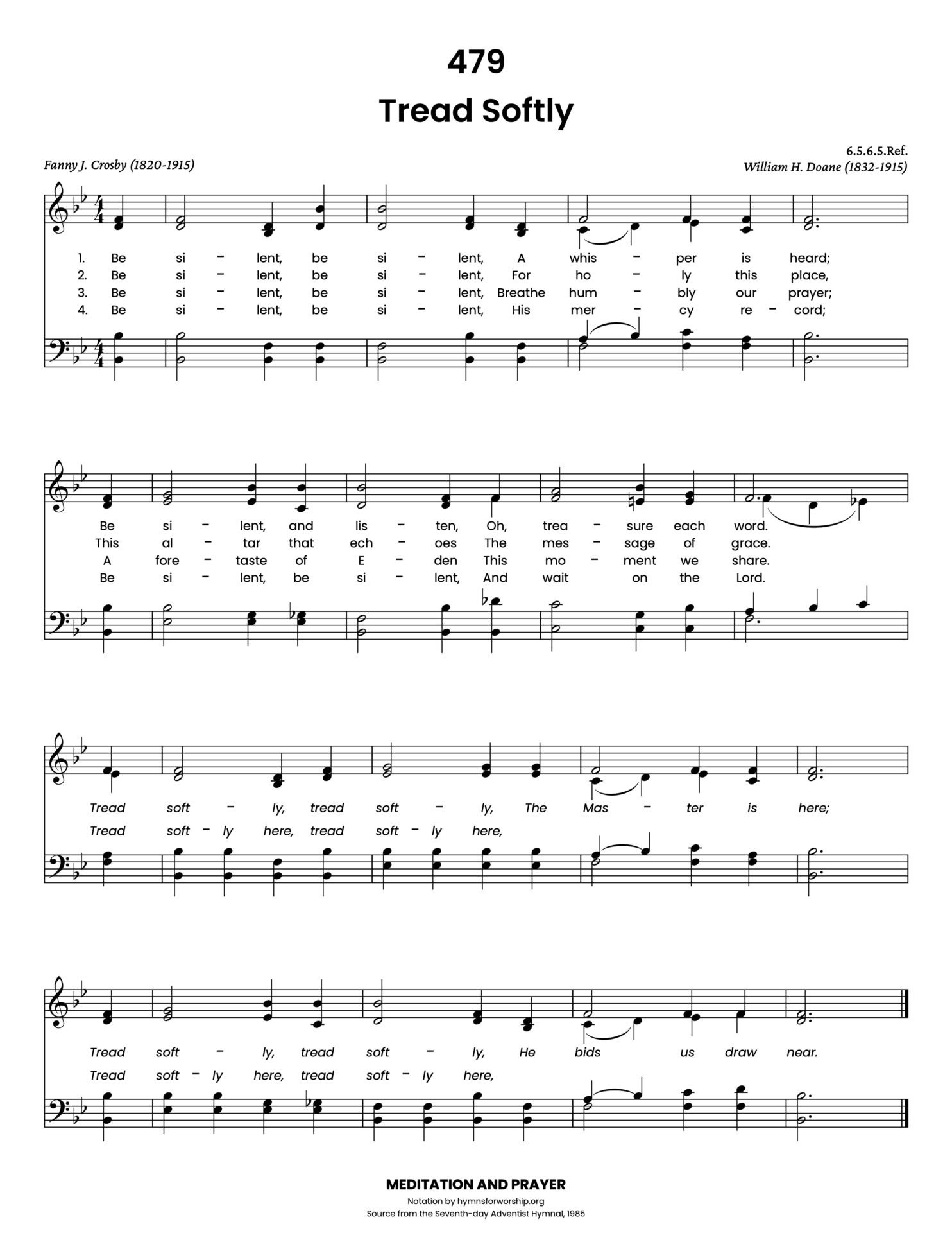 SDAH 479: Tread Softly - Hymns for Worship
