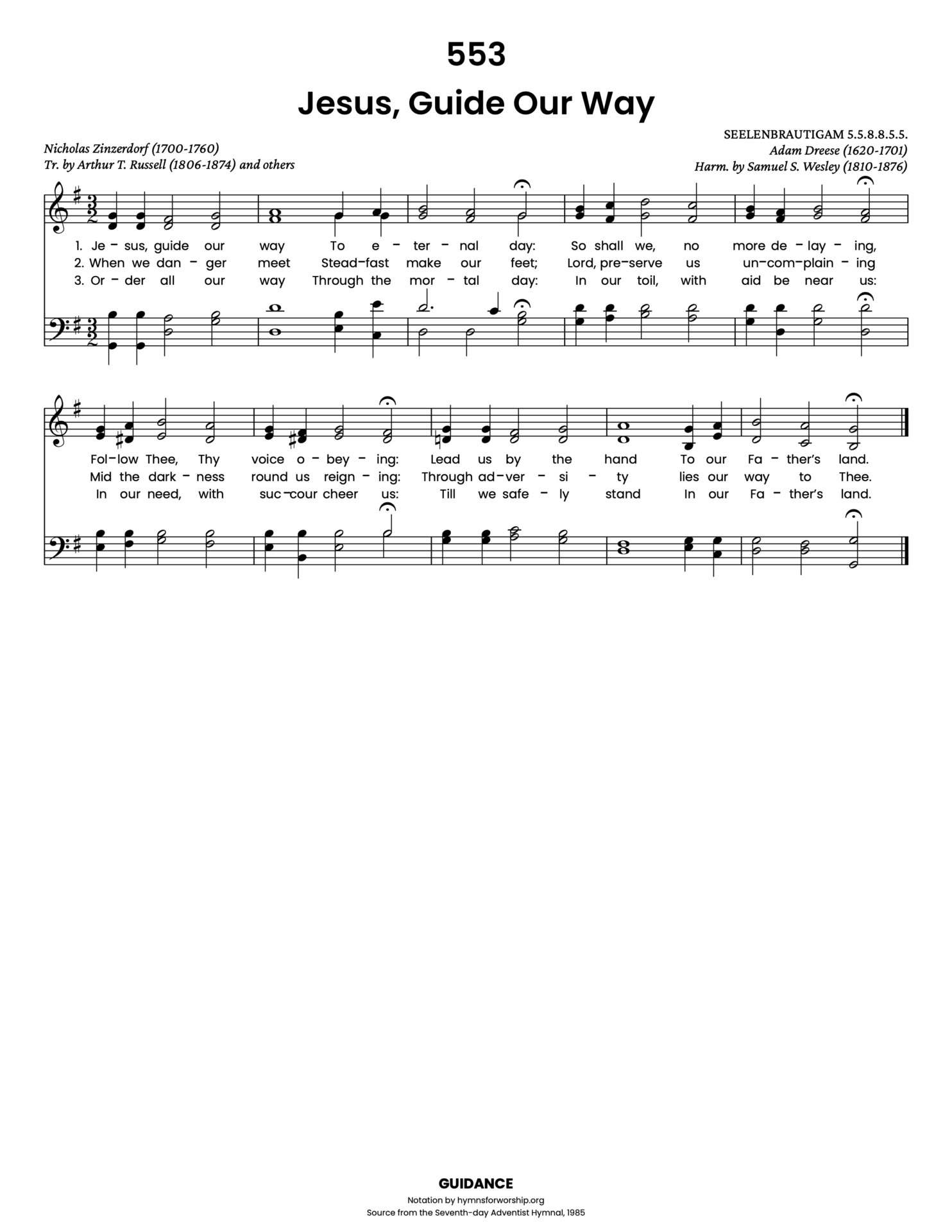 SDAH 553: Jesus, Guide Our Way - Hymns for Worship