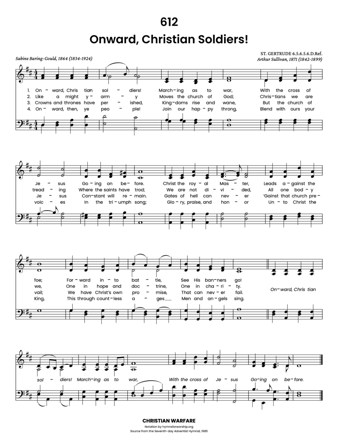 SDAH 612: Onward, Christian Soldiers! - Hymns for Worship