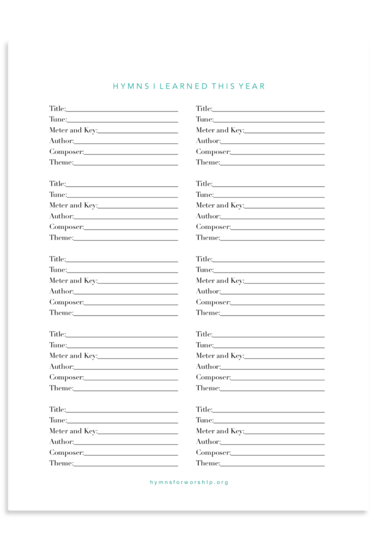 RESOURCE LIBRARY - Hymns for Worship