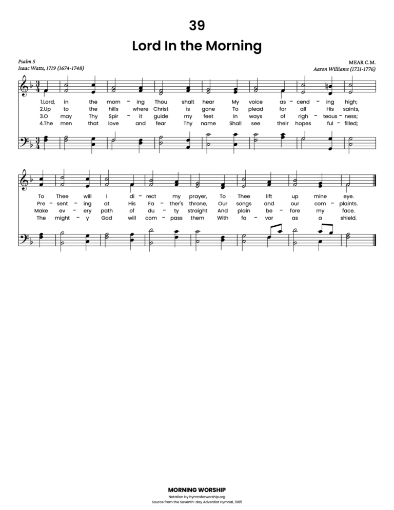 SDAH 039: Lord, in the Morning - Hymns for Worship